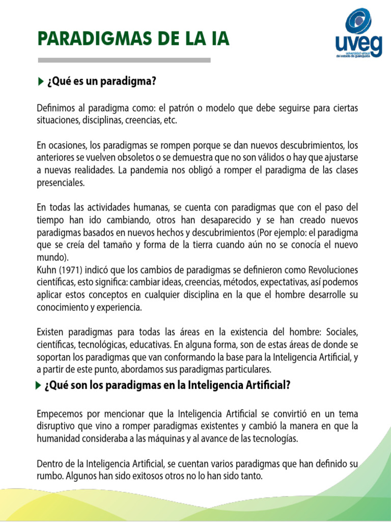 Paradigmas de La IA | PDF | Paradigma | Inteligencia artificial