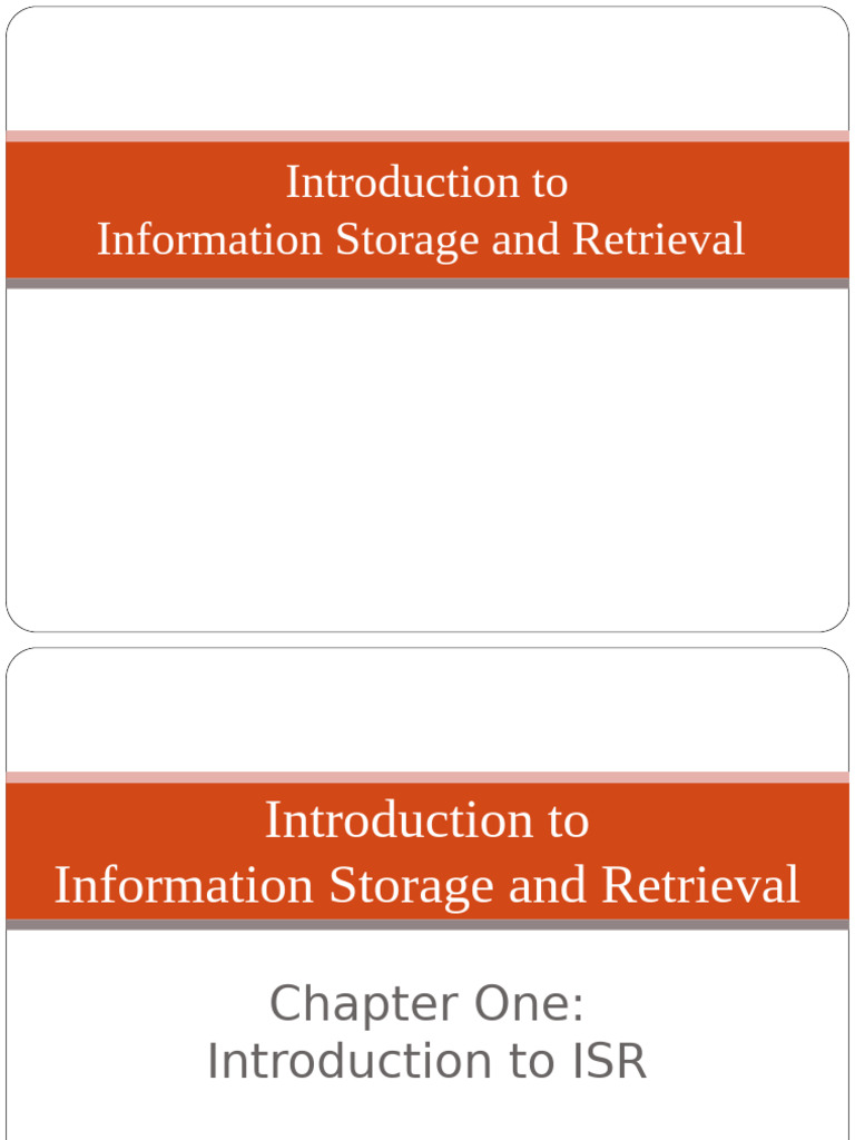 01 Introduction To ISR | PDF | Search Engine Indexing | Information Retrieval