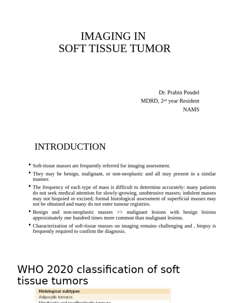 Imaging in Soft Tissue Tumors | PDF | Neoplasms | Medical Imaging