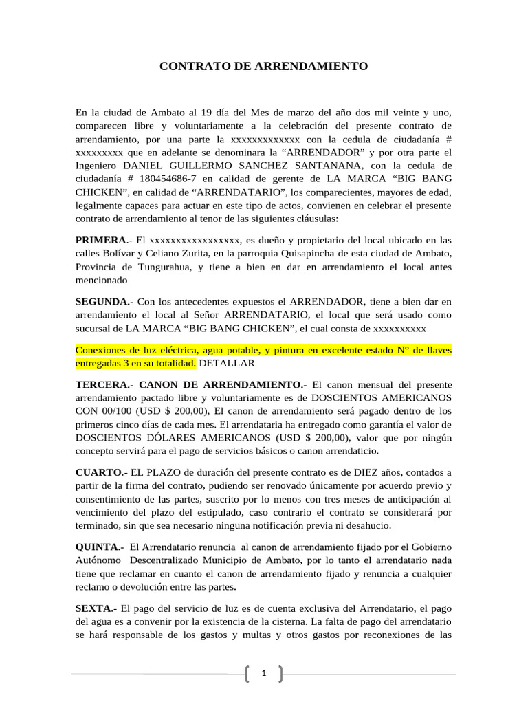 Contrto Big Arrendamiento | PDF | Justicia | Crimen y violencia