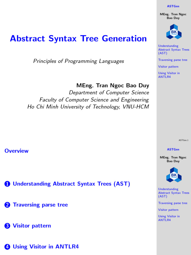 _CO3005__Chapter_4__AST_Generation__new_ (1) | PDF | Parsing | Software ...
