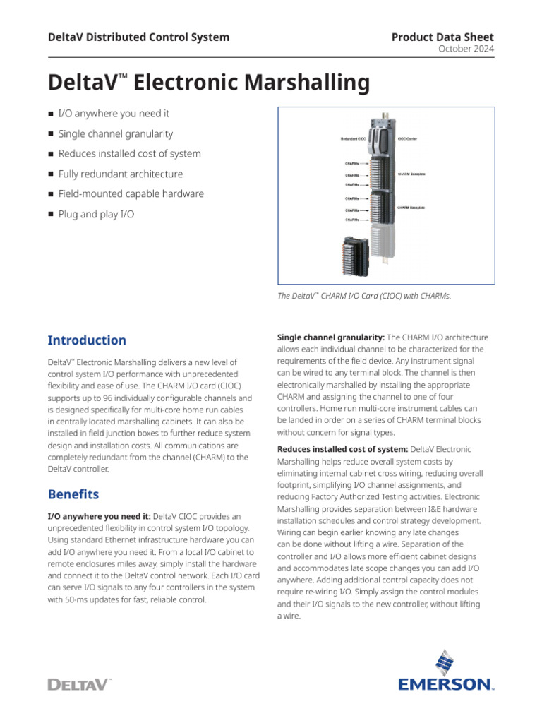 Product Data Sheet Deltav Electronic Marshalling Deltav en 56832 | PDF ...