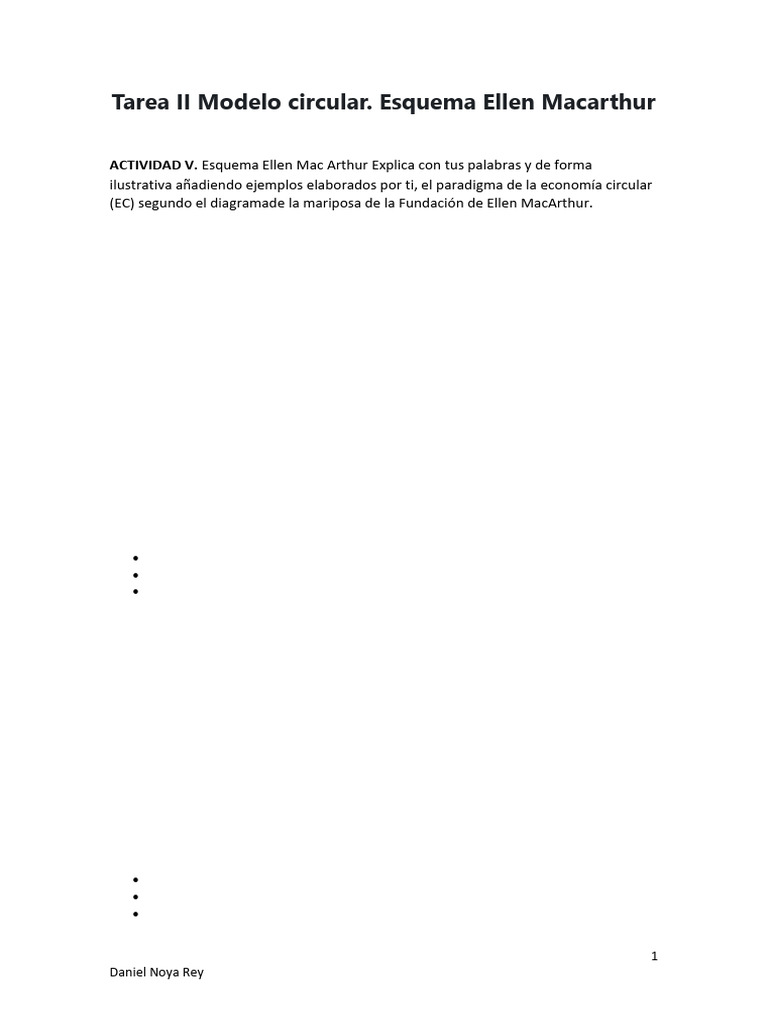 Tarea II Modelo Circular. Esquema Ellen Macarthur | PDF