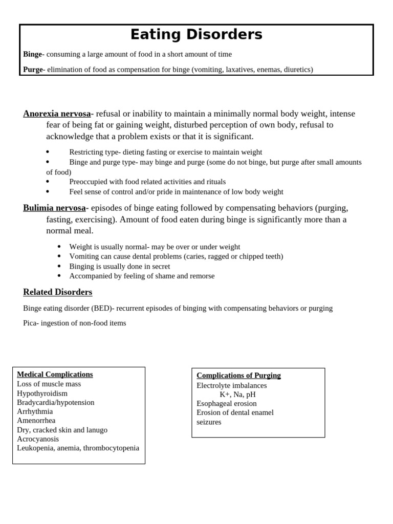 Eating Disorders Handout | PDF