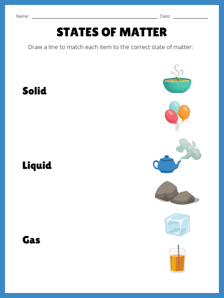 States of Matter Worksheet | PDF