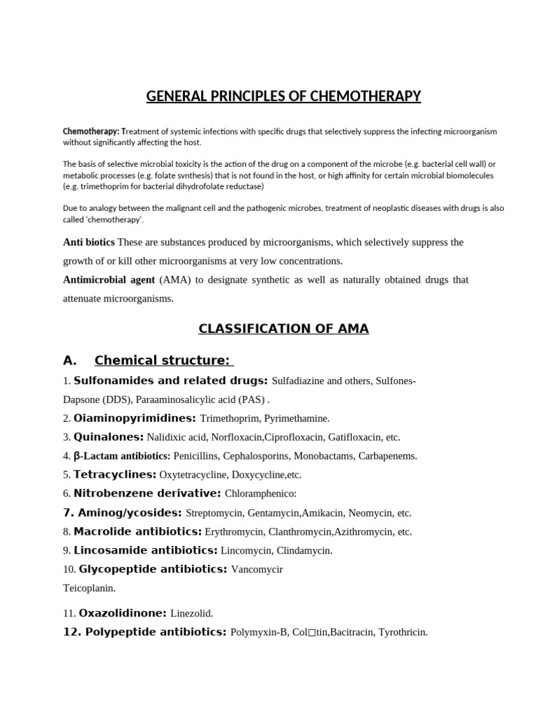 General Principles of Chemotherapy | PDF | Antimicrobial Resistance ...