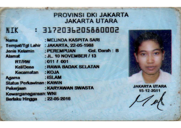 KTP IBU MELINDA (1) | PDF