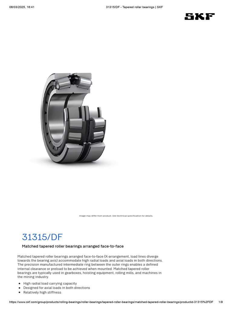 DF - Tapered Roller Bearings - SKF | PDF | Bearing (Mechanical) | License