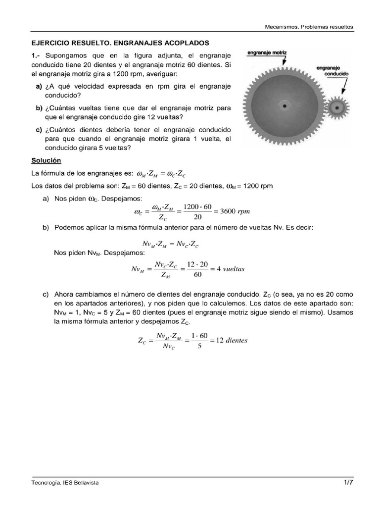 Comparto 'EJERCICIOS - RESUELTOS - MECANISMOS - PARTE - 2' Contigo | PDF