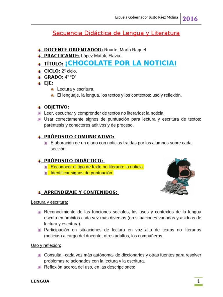 Secuencia de Lengua 4to | PDF | Escritura | Puntuación