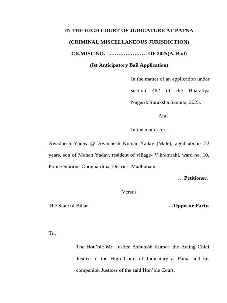 A.B.P - Awadhesh Yadav - Madhubani-2025 (Ex) | PDF | Bail | Criminal Justice