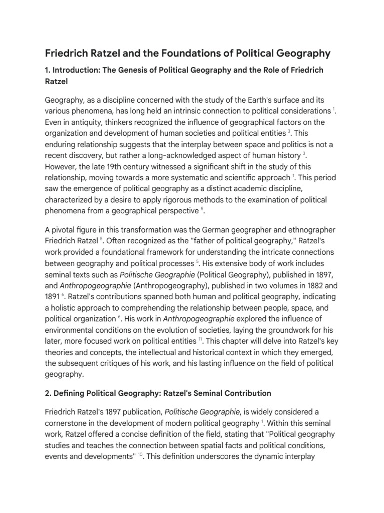 3 - Ratzel's Political Geography Elaborated | PDF | Geopolitics | Geography
