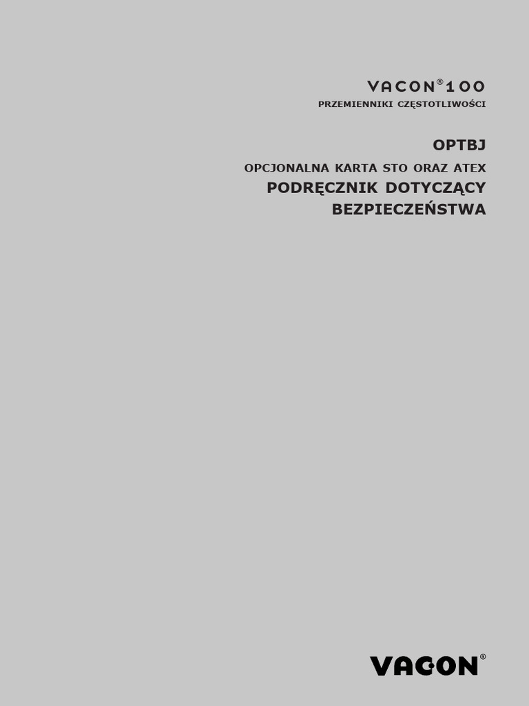 Vacon 100 - Optbj Sto Instrukcja - PL | PDF