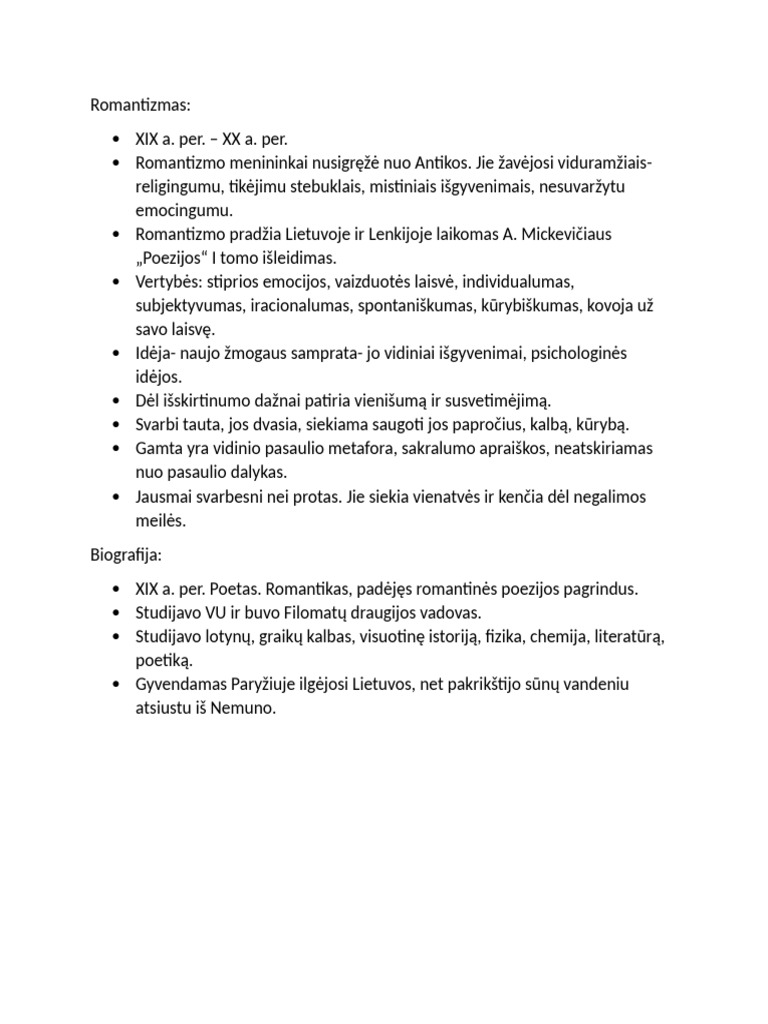Romantizmas Ir Mickevicius | PDF