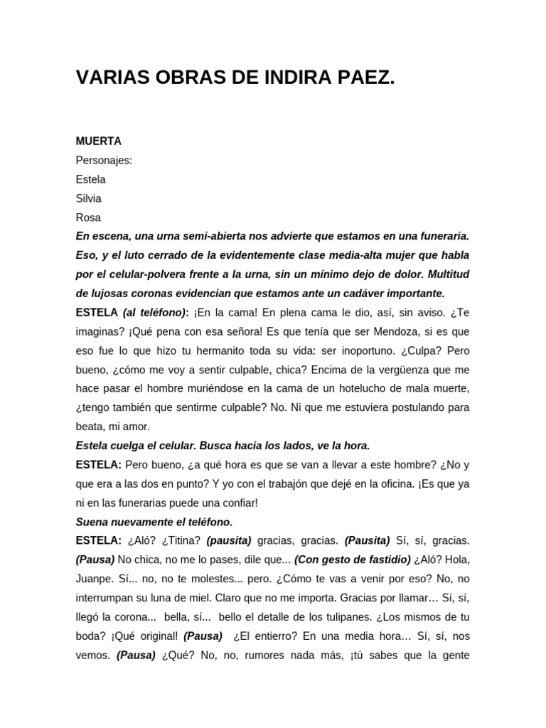 23 INDIRA PAEZ OBRAS DE INDIRA PAEZ PARA PAUL | PDF | Amor