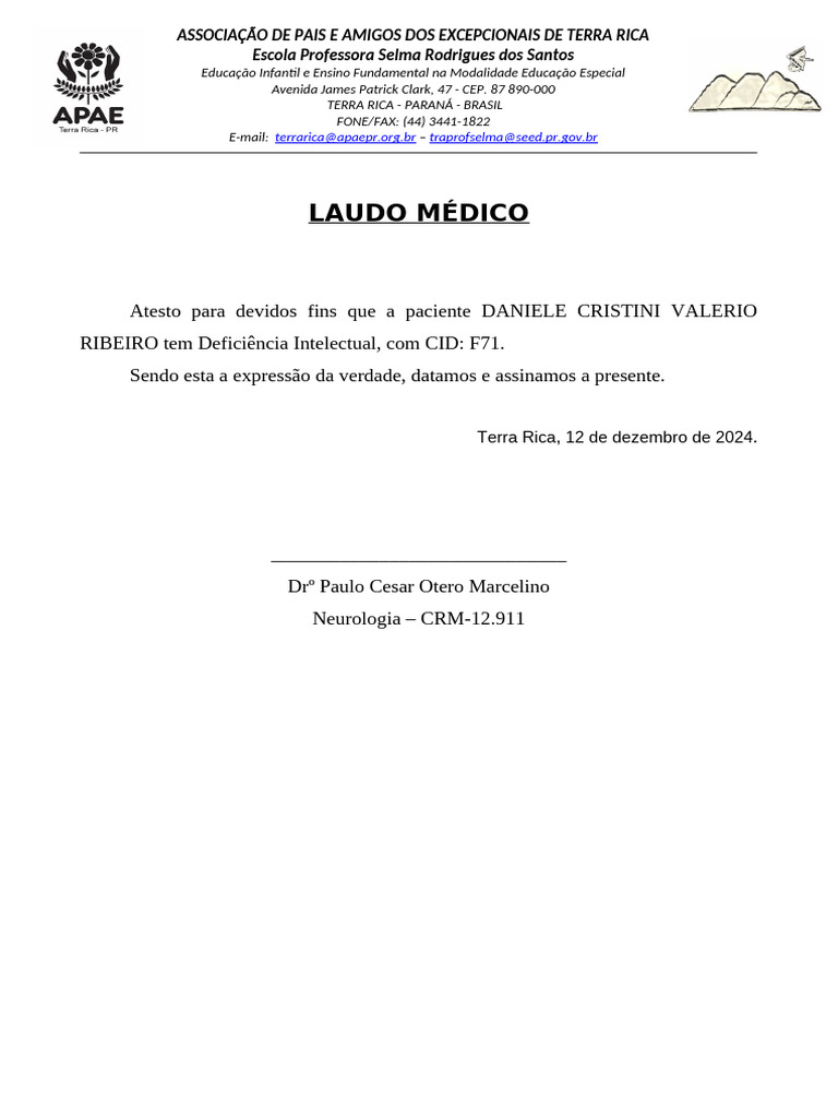 Modelo de Laudo Médico (1) | PDF