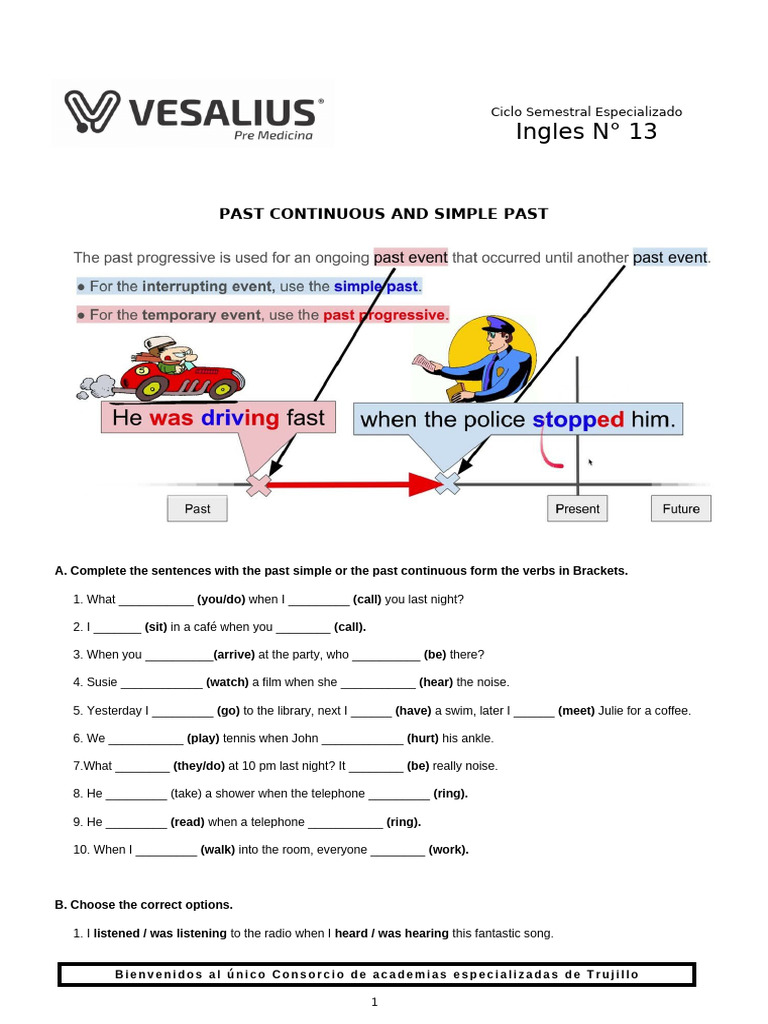 Past Continuous Vs Past Simple | PDF | Adverb