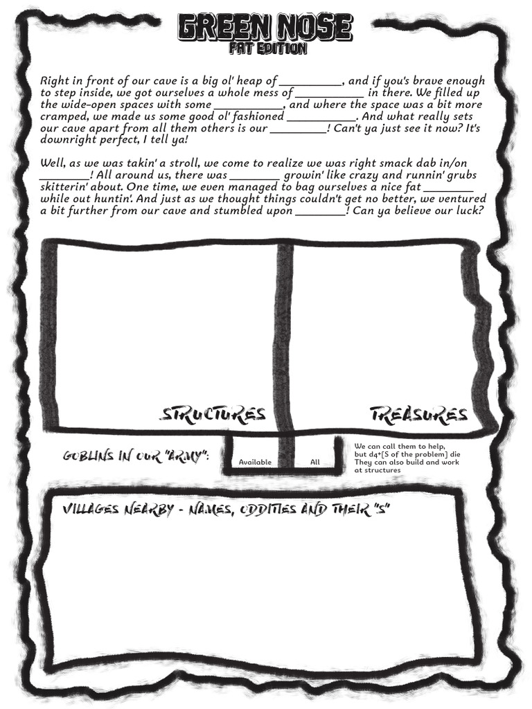 Green Nose - Cave Sheet | PDF