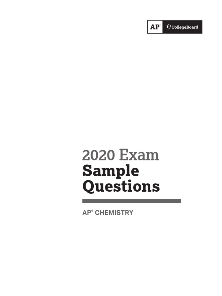AP 2020exam Sample Questions Chemistry | PDF | Gases | Mole (Unit)