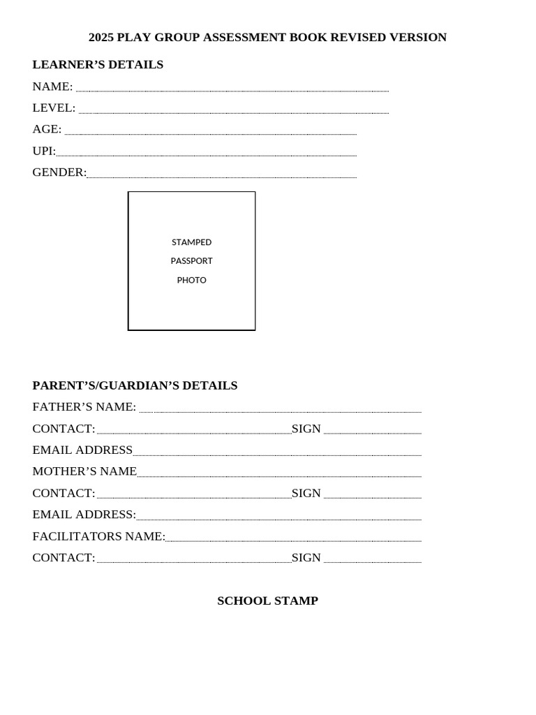Playgroup Assessment Report Book | PDF | Learning | Creativity