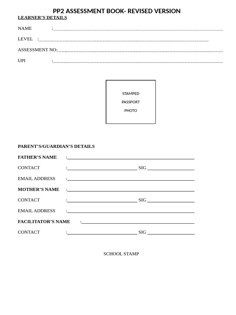 PP2 Assessment Report Book | PDF | Speech | Syllable