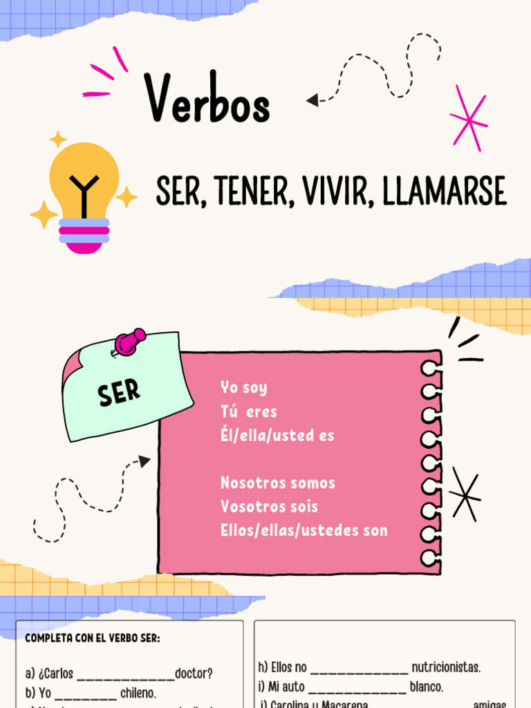 Verbos Ser Tener Llamarse Vivir | PDF