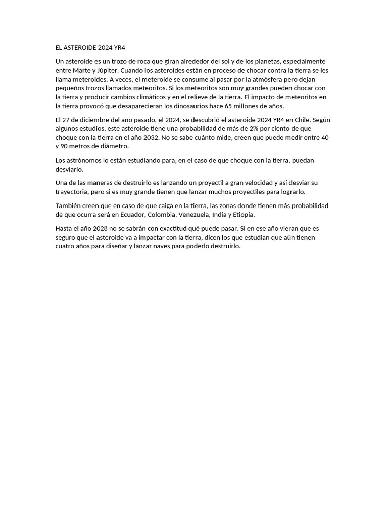 El Asteroide Yr24 | PDF