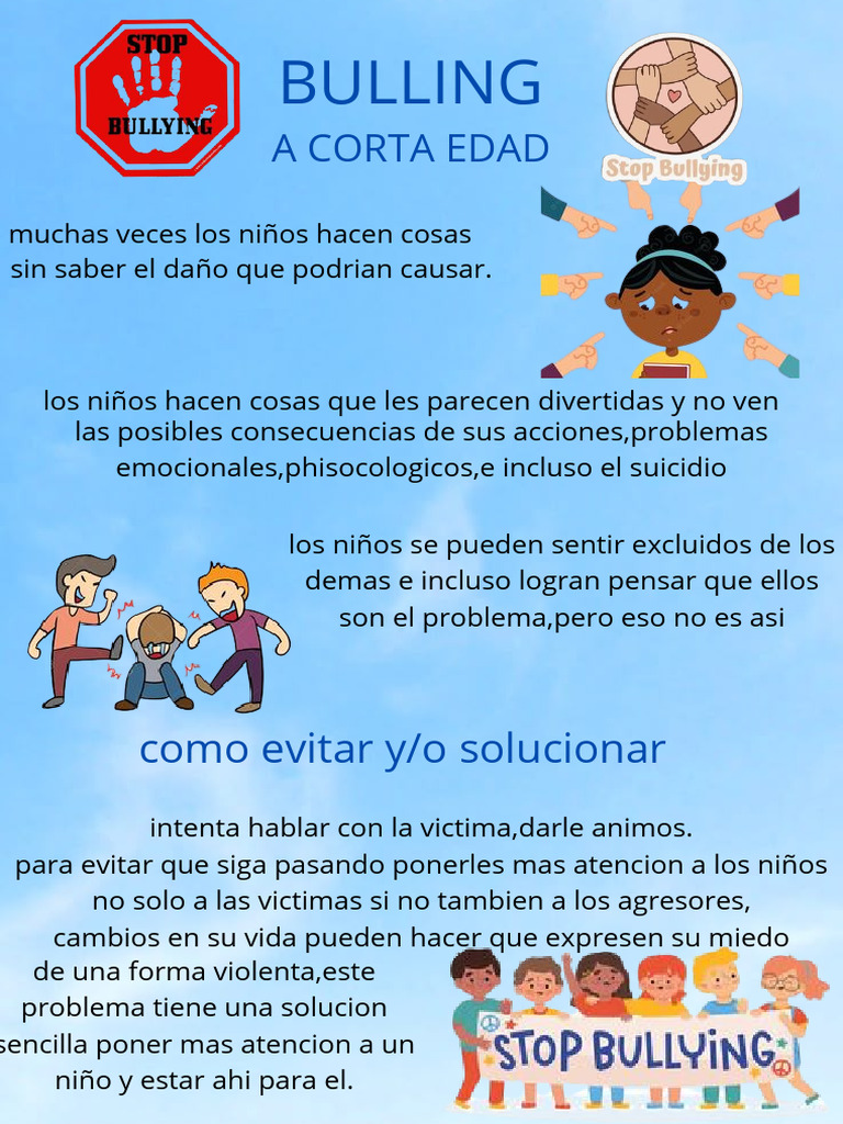 Cream Purple Simple Stop Bullying Poster | PDF