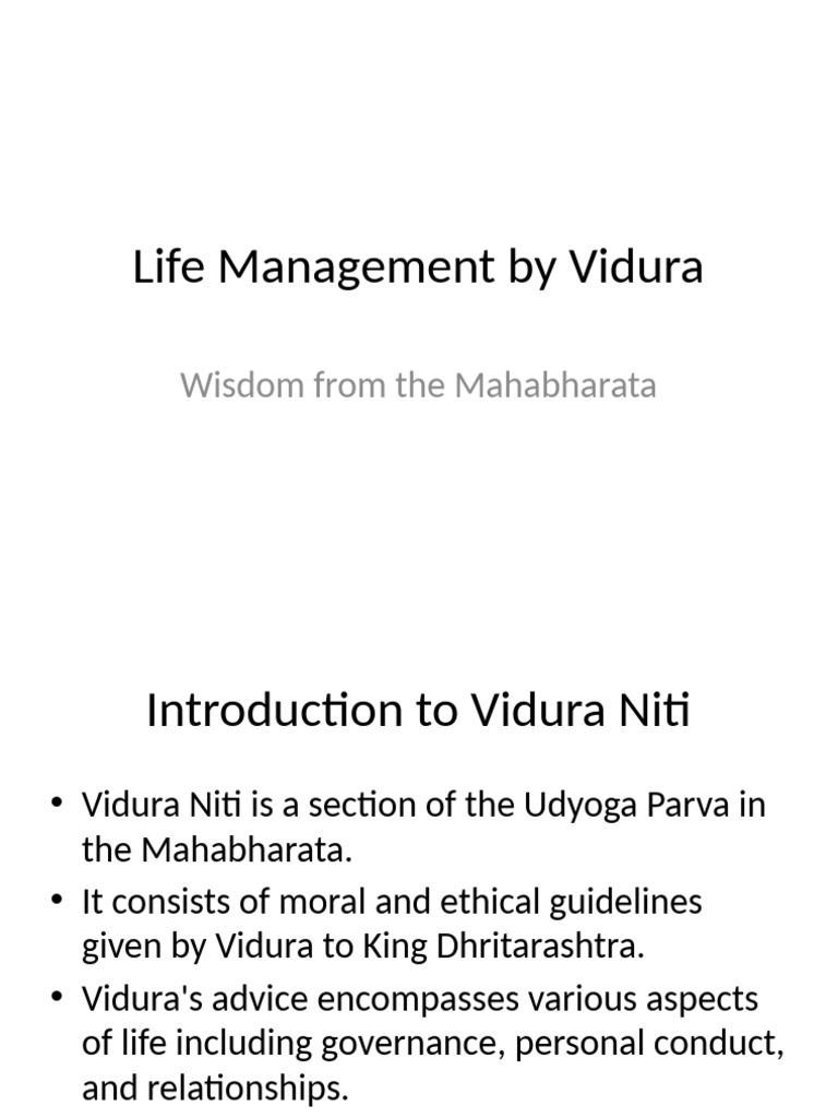 Vidura Niti Presentation | PDF