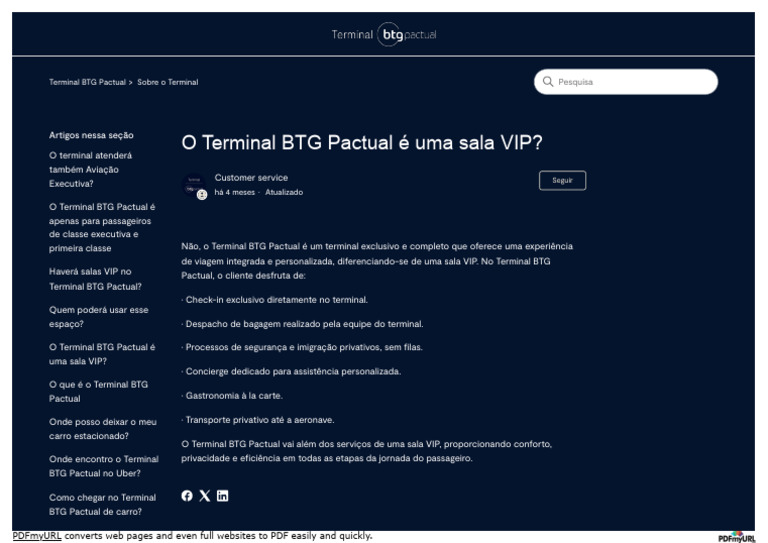 O Terminal BTG Pactual é uma sala VIP | PDF