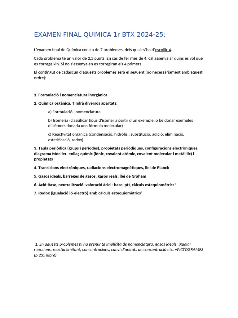 Continguts FINAL QUIMICA 1r BTX | PDF