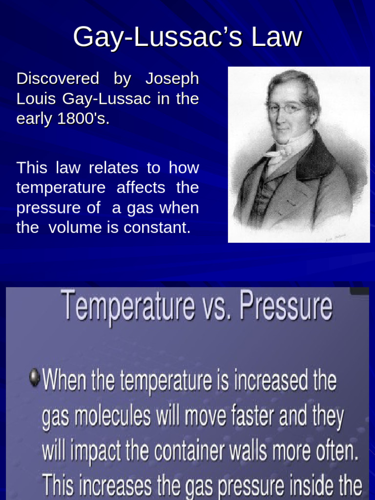 Gay Lussac Law | PDF