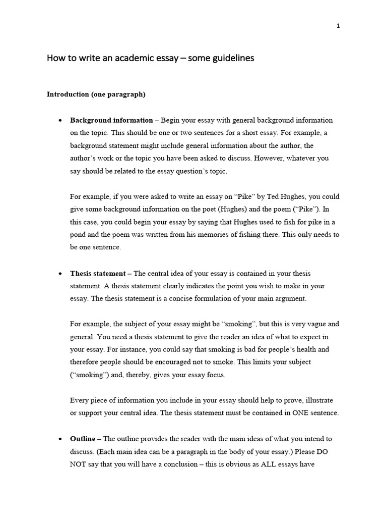 Academic Essay Writing Guidelines | PDF | Essays | Paragraph
