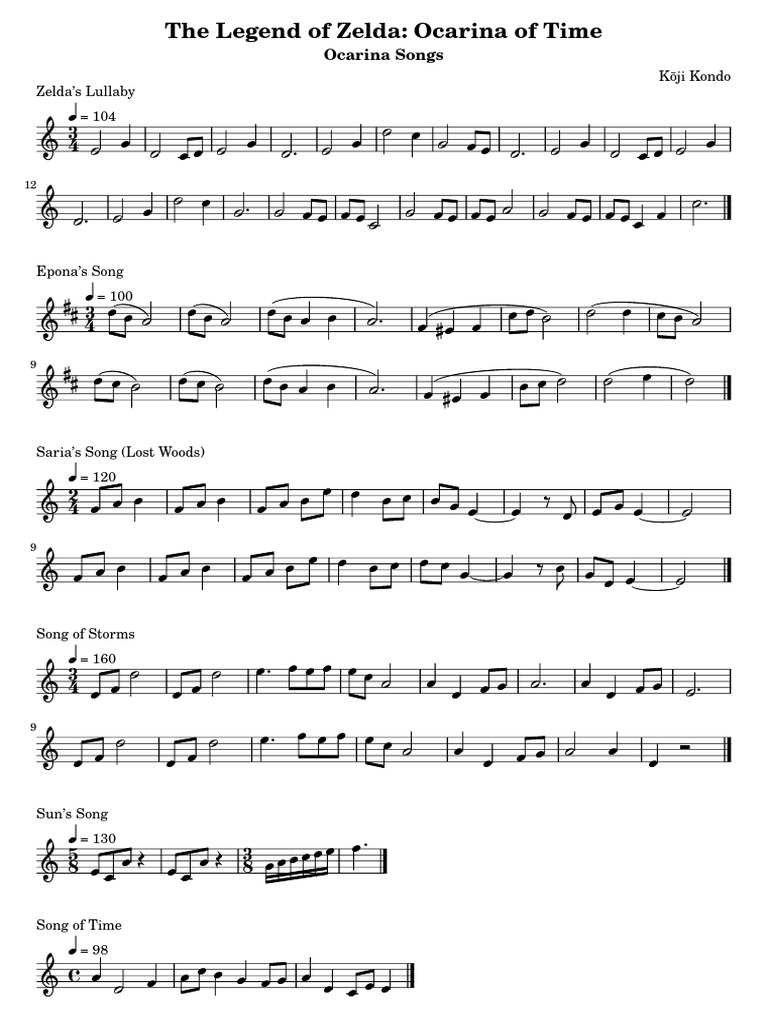 Songs of Zelda | PDF | The Legend Of Zelda | Video Games