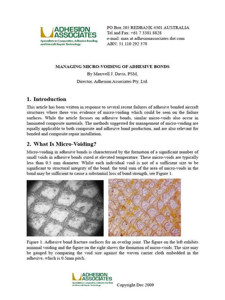 Managing Micro-Voiding of Adhesive Bonds | PDF | Adhesive | Humidity