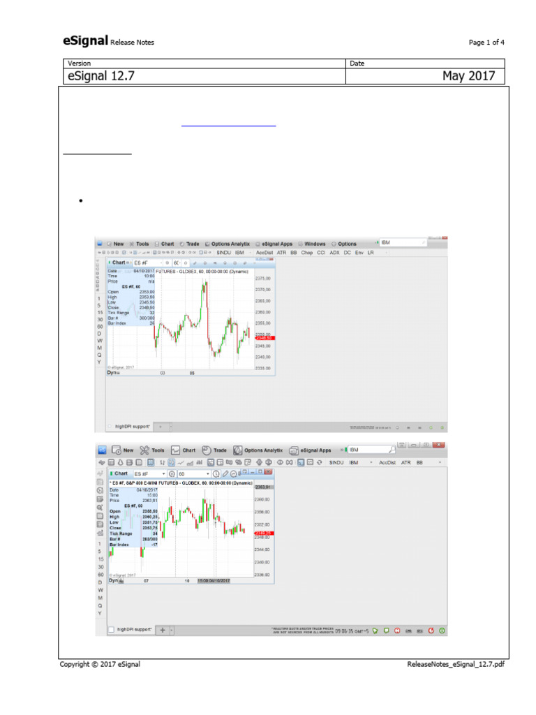 Esignal 12 - 7 Release Notes | PDF | Software Engineering | Computing ...