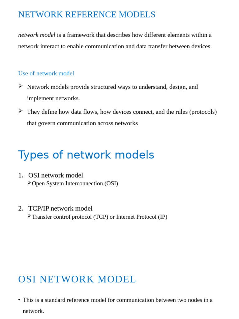 Understanding Network Reference Models | PDF | Osi Model | Computer Network