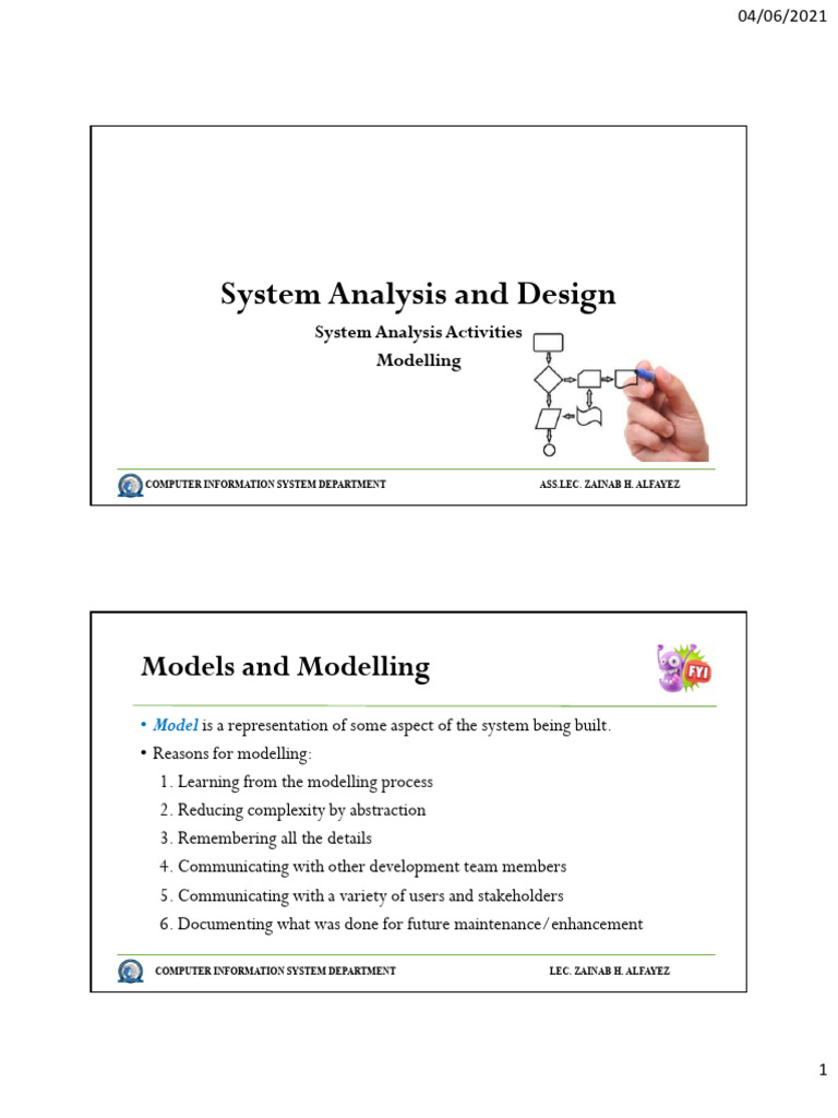 System Analysis and Design Models | PDF | Unified Modeling Language | Use Case