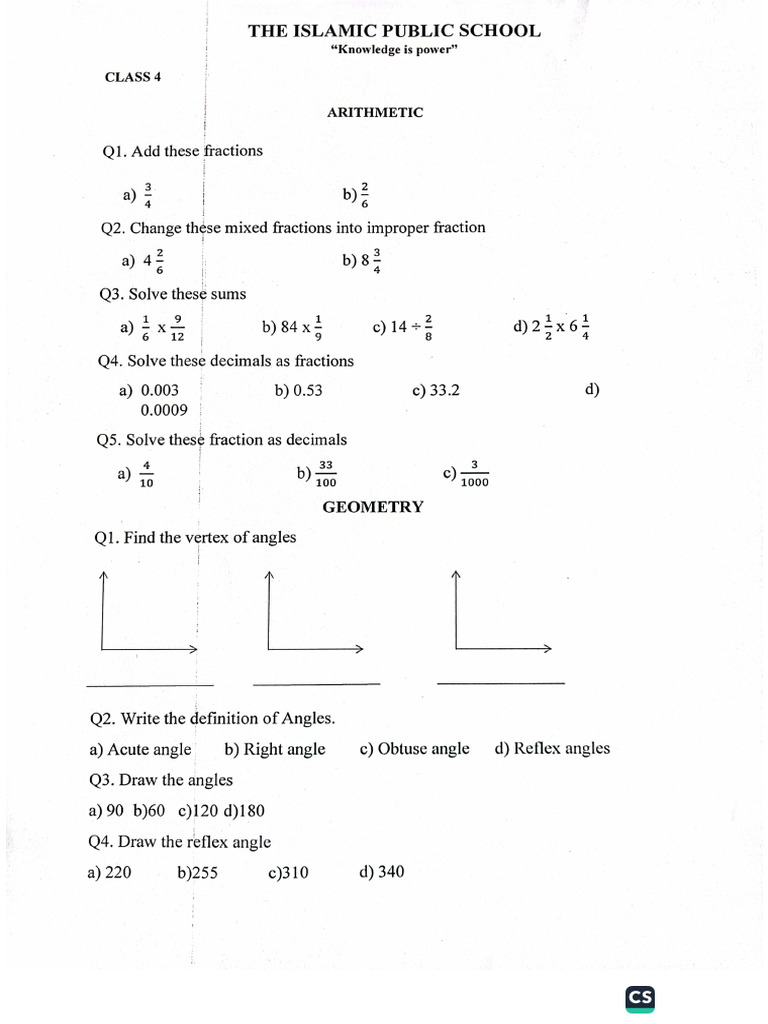Maths Class 4 | PDF