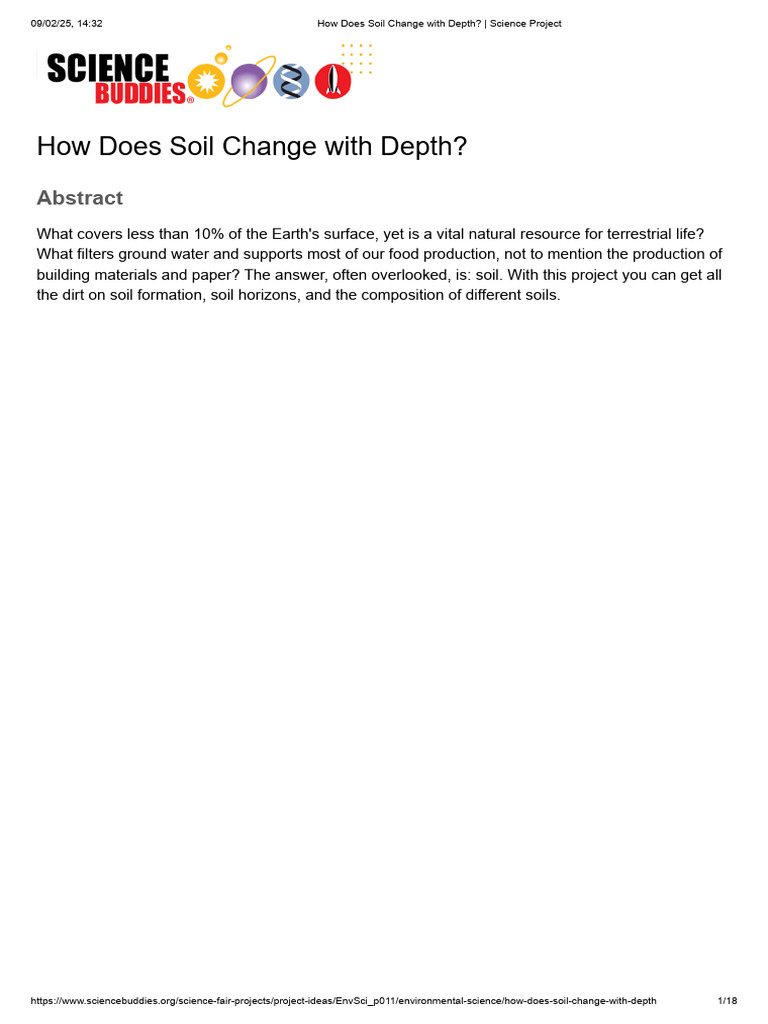 How Does Soil Change With Depth - Science Project | PDF | Soil ...