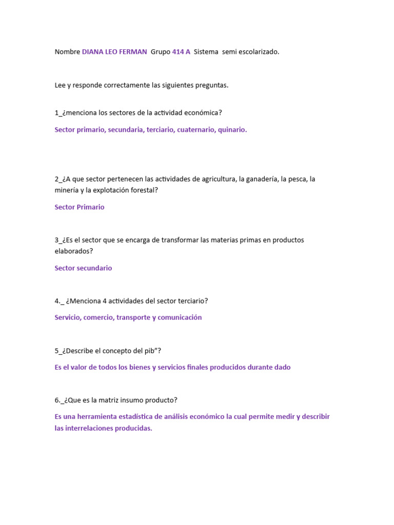 Sectores de la Actividad Económica y PIB | PDF