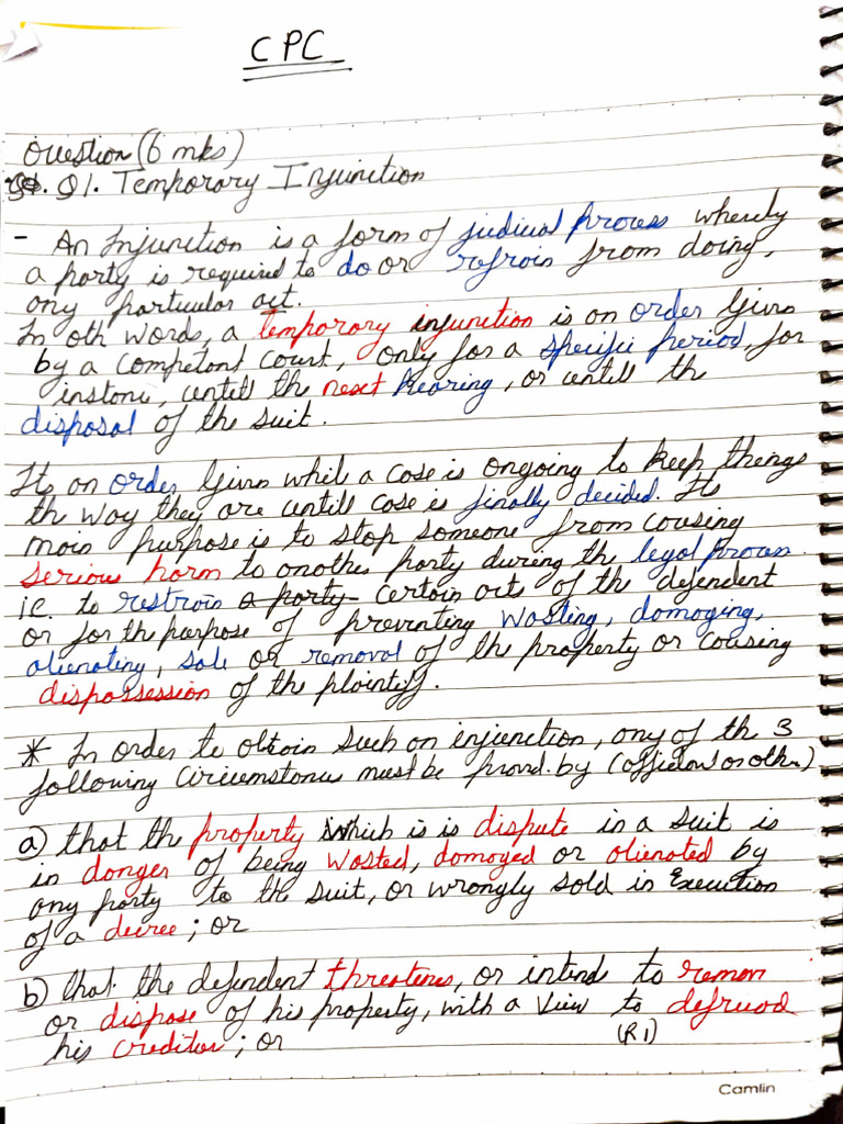 CPC Notes (BLSLLB 4th Year) | PDF