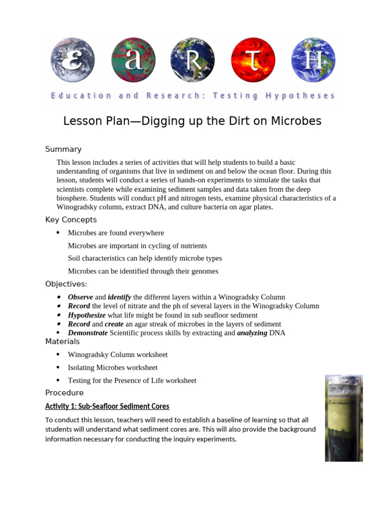 Lesson Template-Digging Up Dirt | PDF | Cellular Respiration | Soil