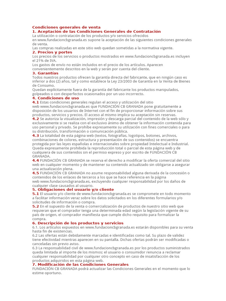 Condiciones Compra Es | PDF | Red mundial | Internet y web
