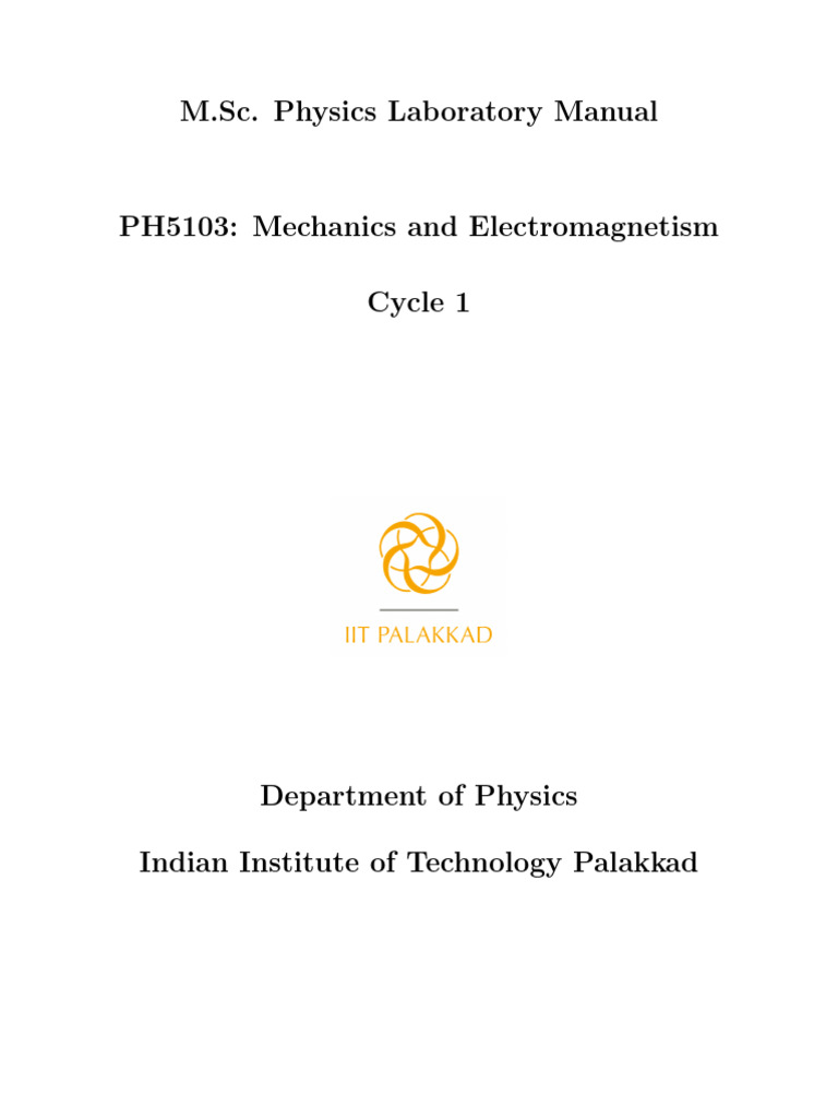 M SC 1st Sem Lab Manual-Cycle 1 | PDF | Vacuum Tube | Significant Figures