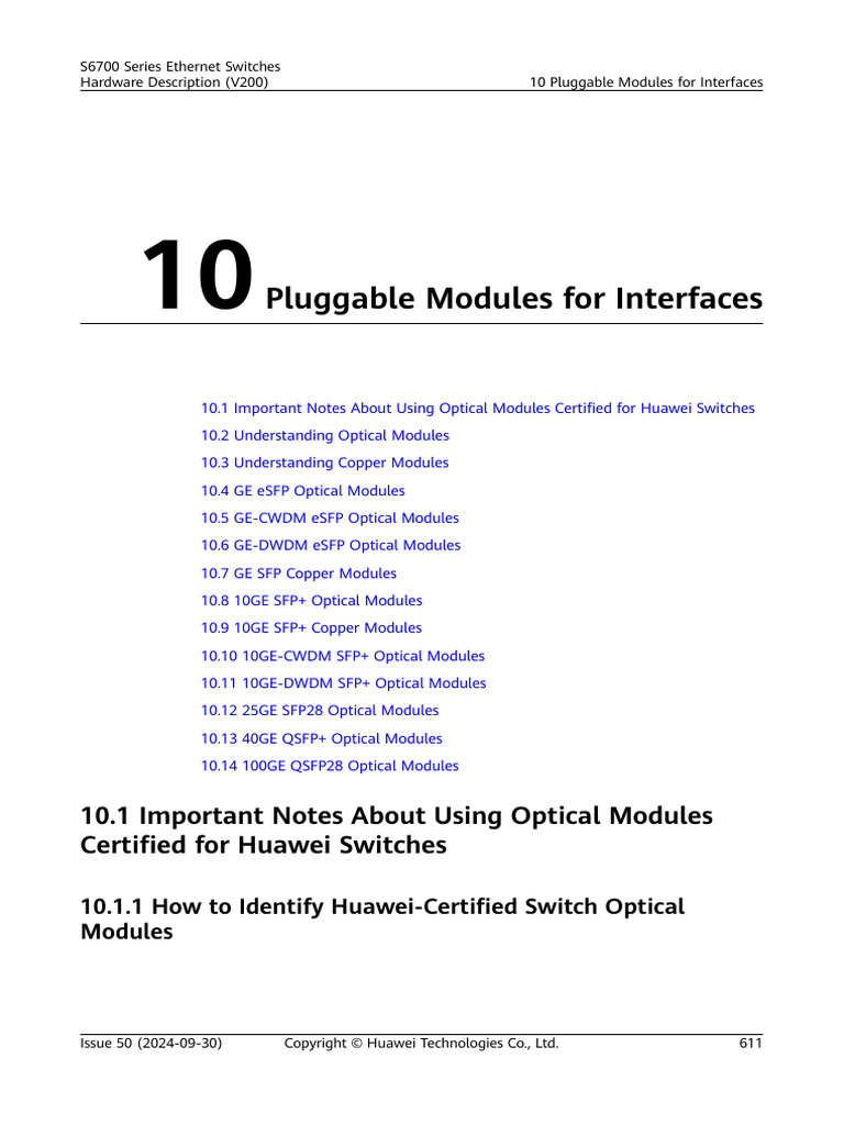 01-10 Pluggable Modules For Interfaces | PDF | Wavelength Division ...
