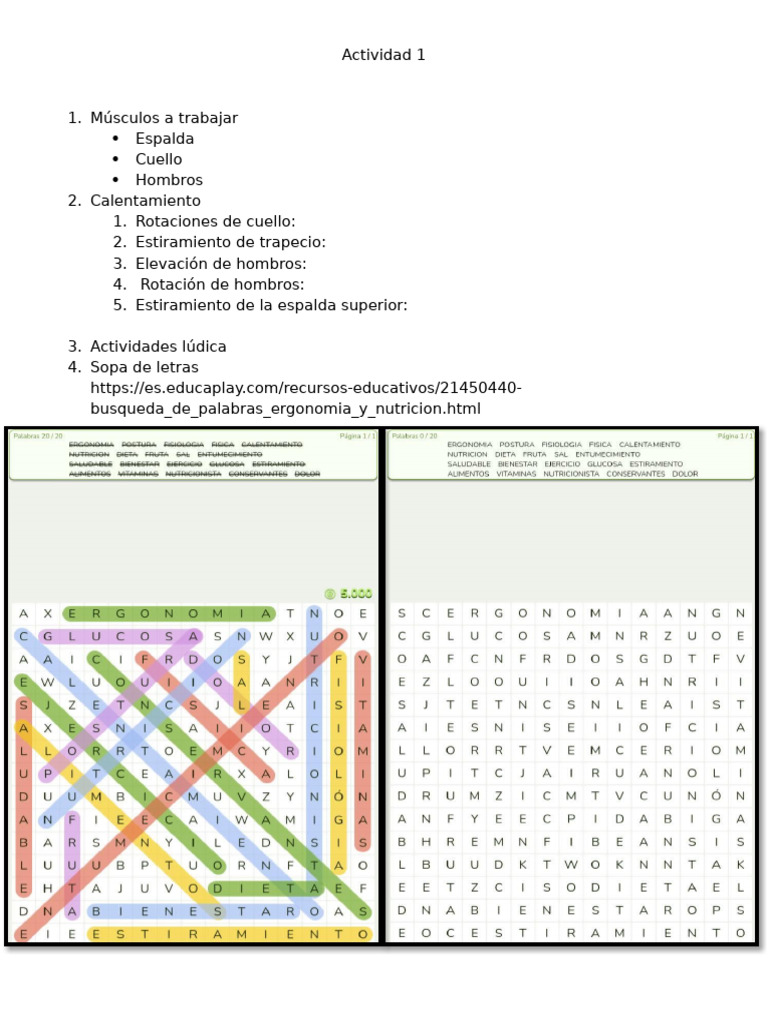 Actividades Final Cultura Física | PDF