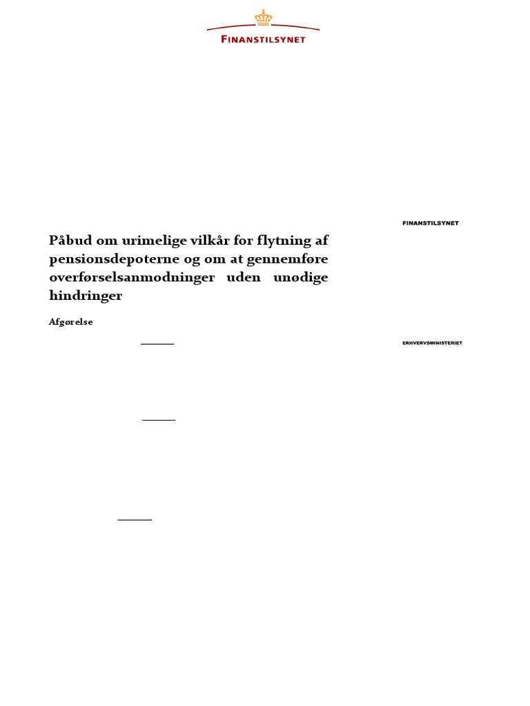 Paabud Til PensionDanmark Endelig Afgrelse | PDF