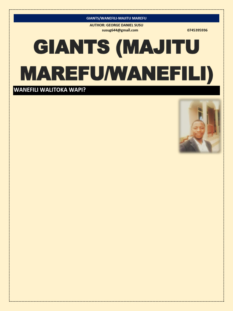 Giants-Wanefili Walitoka Wapi | PDF