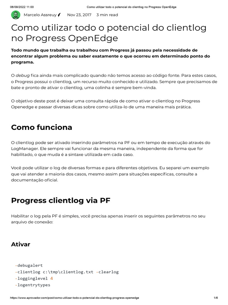 Como utilizar todo o potencial do clientlog no Progress OpenEdge | PDF ...